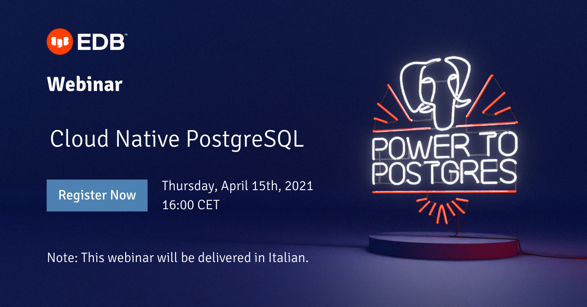Cloud Native PostgreSQL